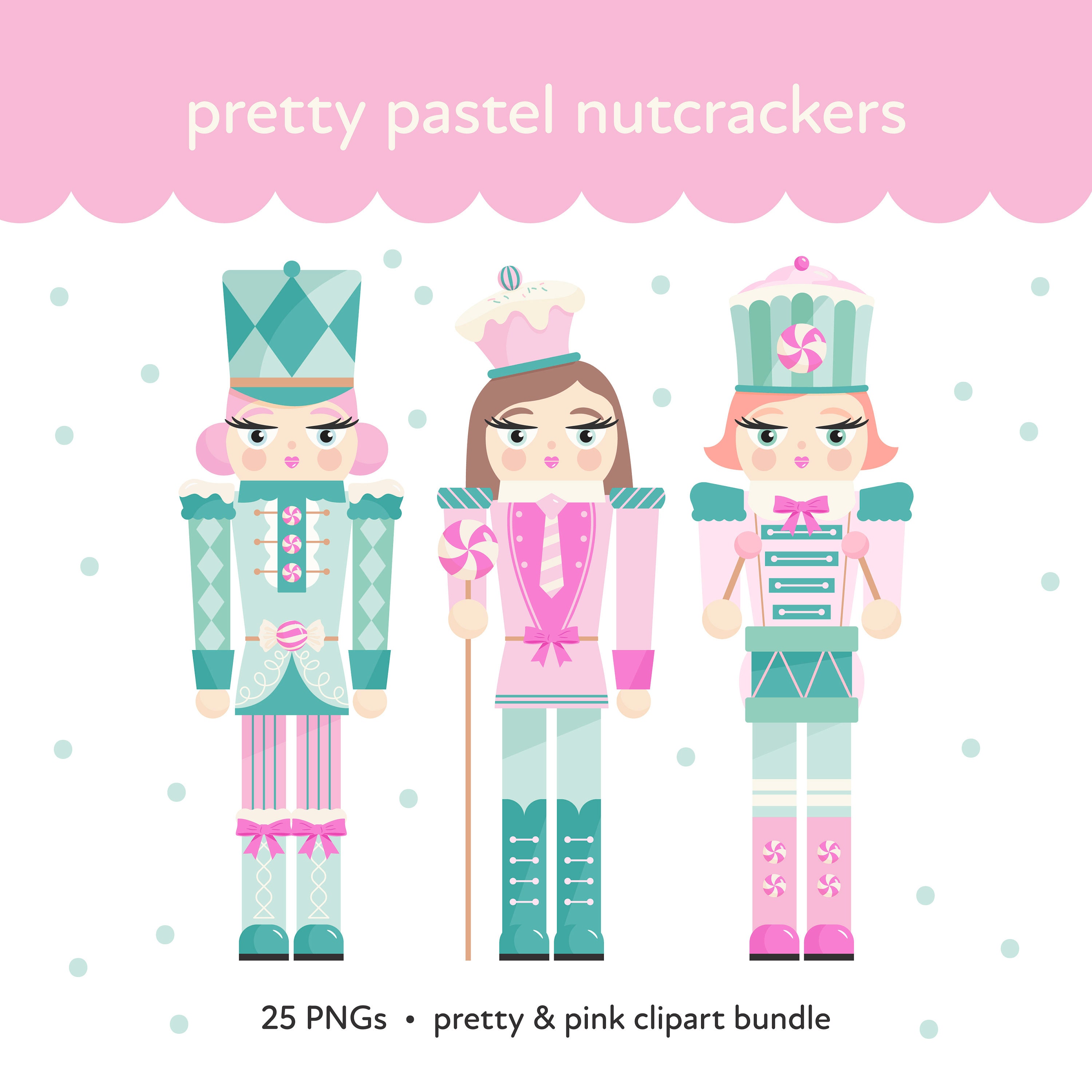 Pretty Pastel Nutcracker Pngs, Pretty Nutcracker Friends, Sublimation ...