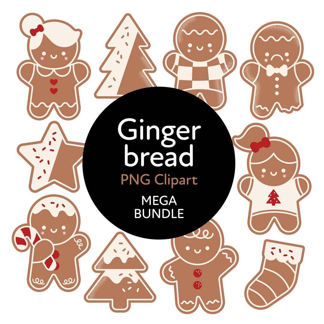 Gingerbread Cookies Clipart Bundle Christmas Clipart - Etsy