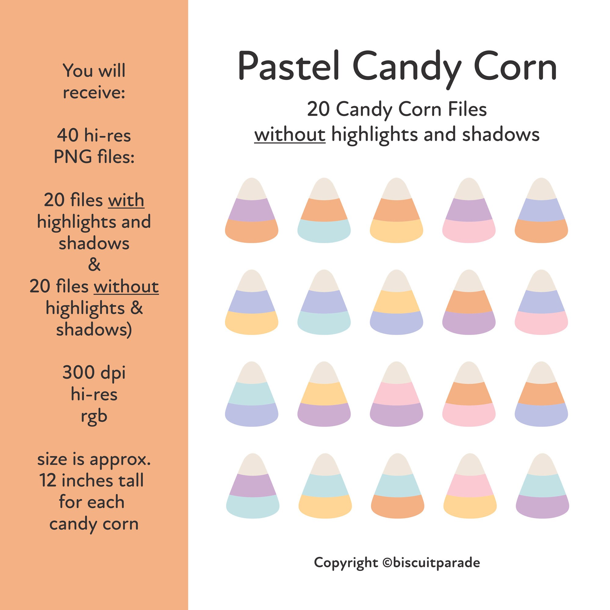 Pastel Candy Corn Clipart, Candy Corn Clipart Bundle, Cute Halloween ...