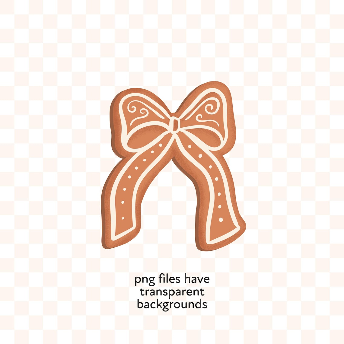Christmas Gingerbread Bow Clipart, Coquette Gingerbread Bow Clipart ...