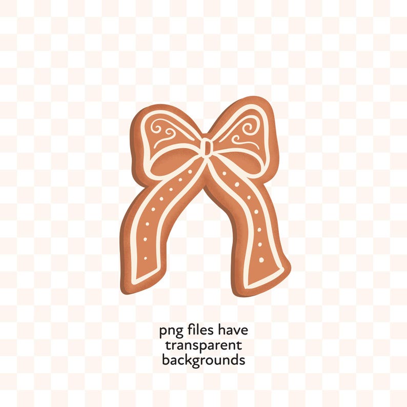 Christmas Gingerbread Bow Clipart, Coquette Gingerbread Bow Clipart ...