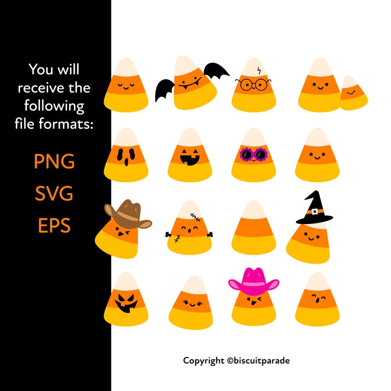 Candy Corn Clipart, Spooky Cute, Candy Corn Svg, Clipart Bundle ...