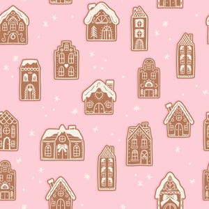 Gingerbread House Seamless Digital Pattern, Whimsical Christmas Village ...