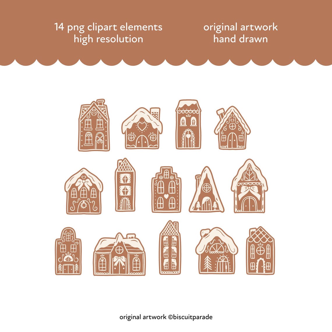 Gingerbread House Clipart, Cozy Winter Art, Digital Download for ...