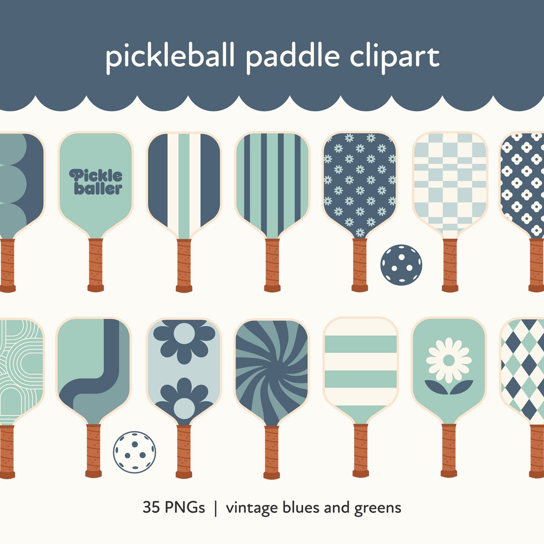 Pickleball Paddle Clipart, Pickleball PNG, Pickleball Clipart, Trendy ...