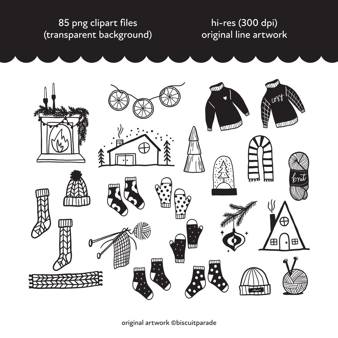 Cozy Winter Doodle Clipart, Cozy Christmas Clipart PNG, Cozy Winter ...