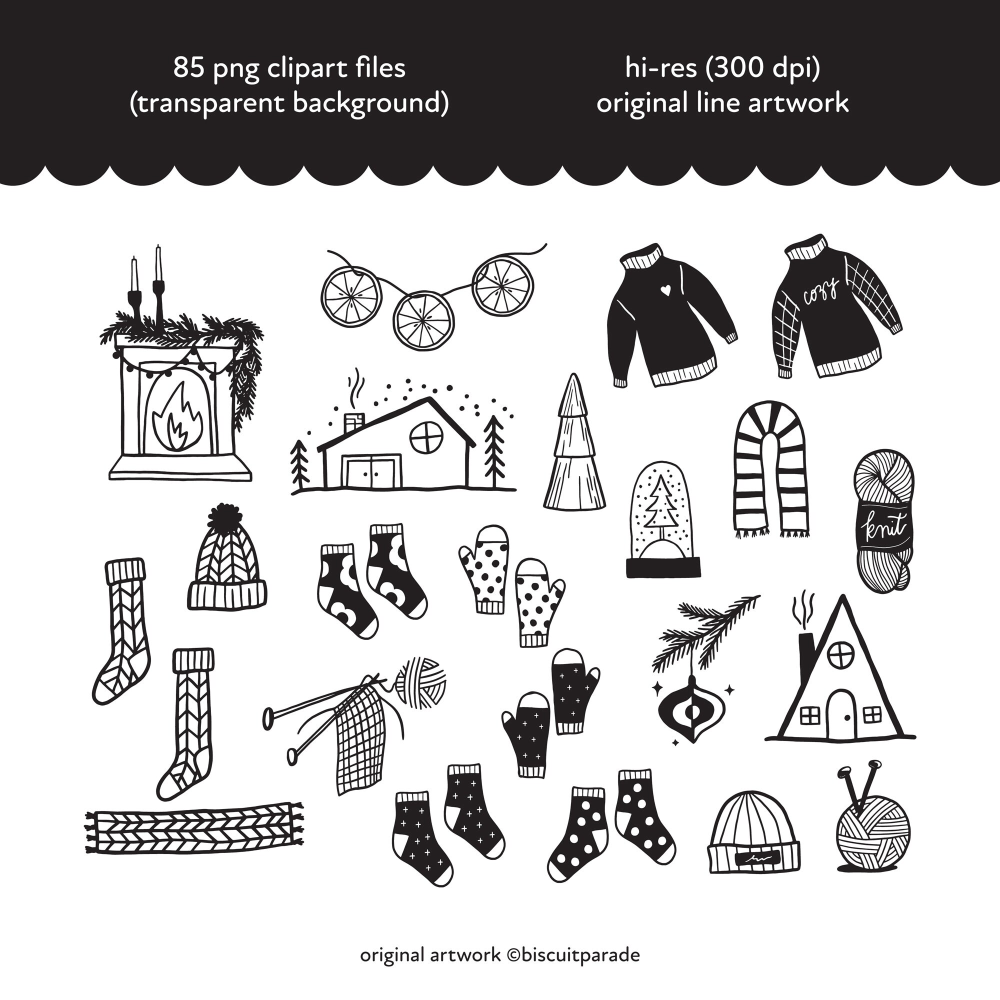 Cozy Winter Doodle Clipart, Cozy Christmas Clipart PNG, Cozy Winter ...