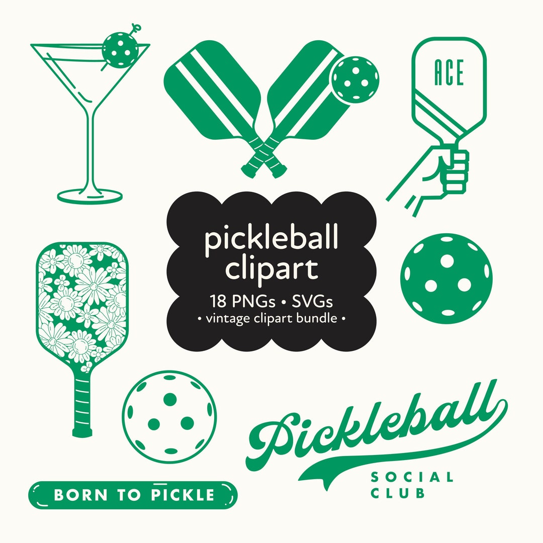 Vintage Pickleball Clipart Bundle: Retro Player SVG, PNG (18 Files) - Etsy