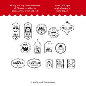 Christmas Stamps Clipart Bundle: North Pole SVG, Santa Mail (digital ...