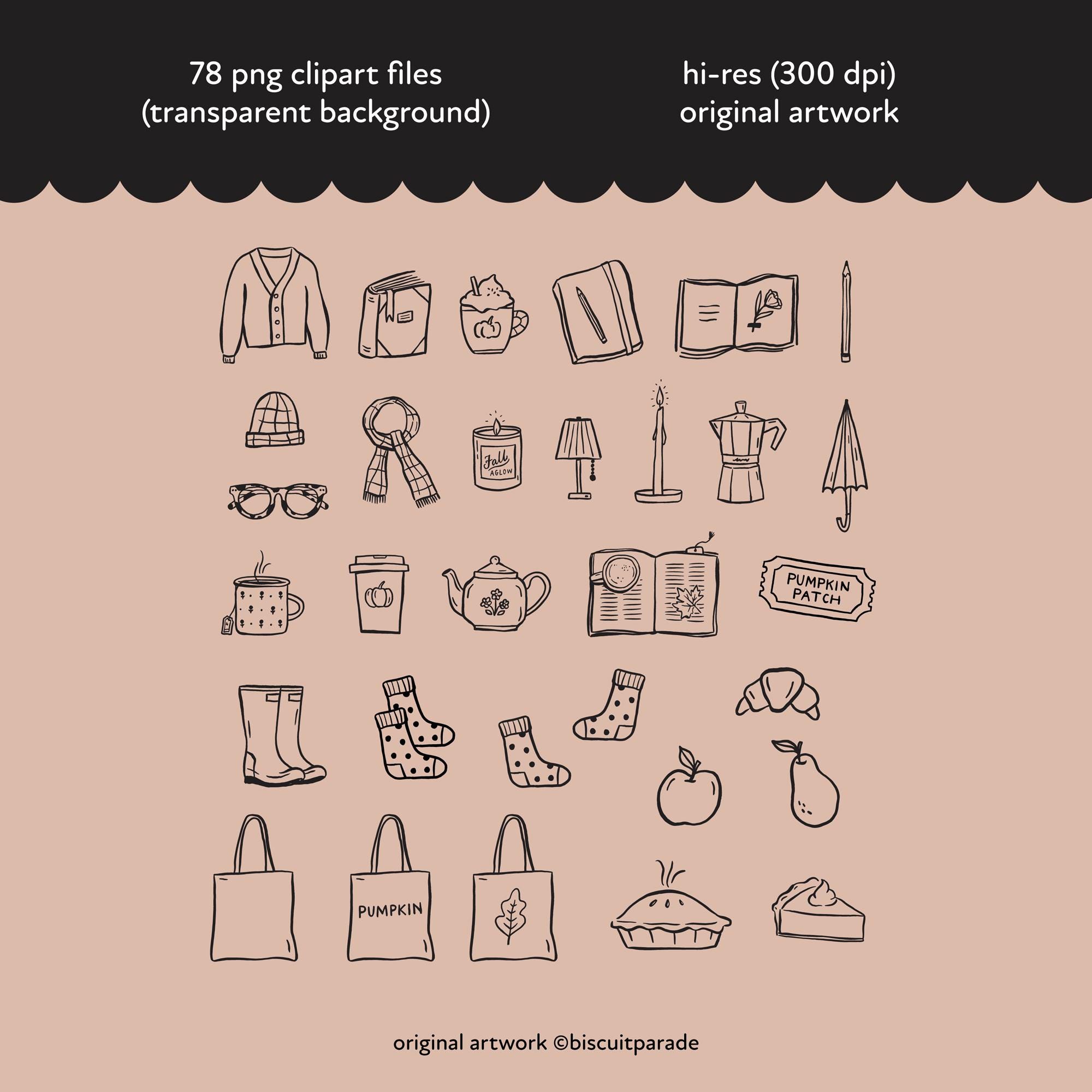 Cozy Fall Doodle Clipart, Autumn Doodle, Fall Hand Drawn Png, Fall Png ...