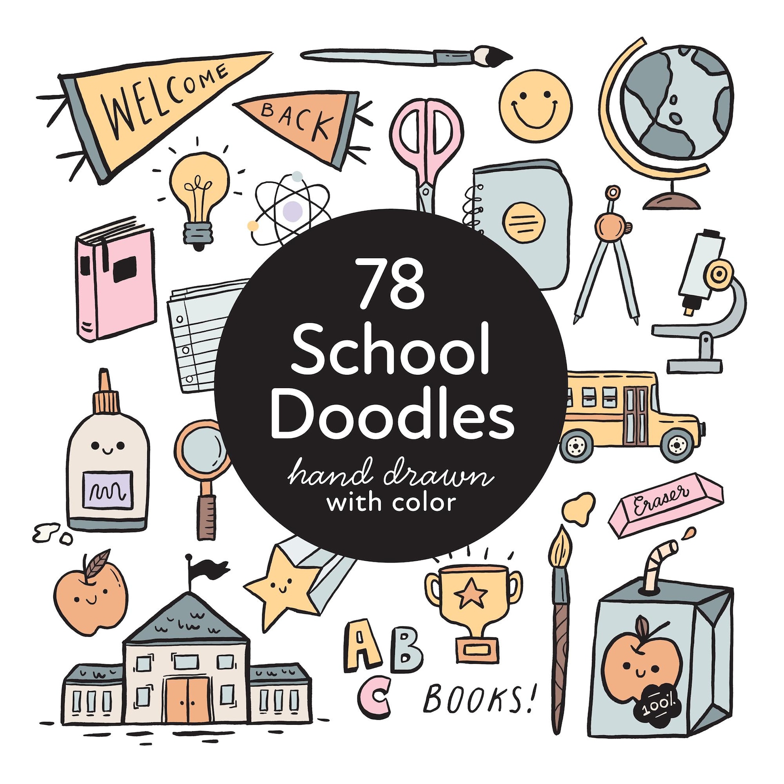 School Doodle Clipart, Back to School, Teacher, Cute Clipart, School ...