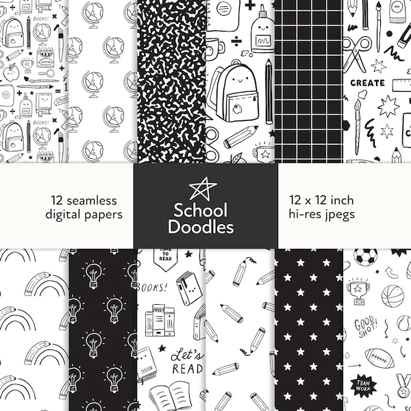 School Digital Background - Etsy
