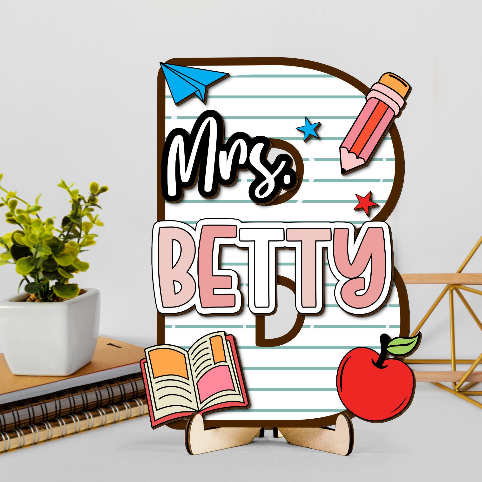 Personalized Teacher Name Sign for Classroom, Teacher Name Sign With ...