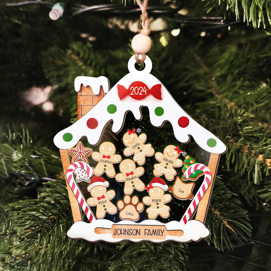 Personalized Family Gingerbread Christmas Ornament, Gingerbread House ...