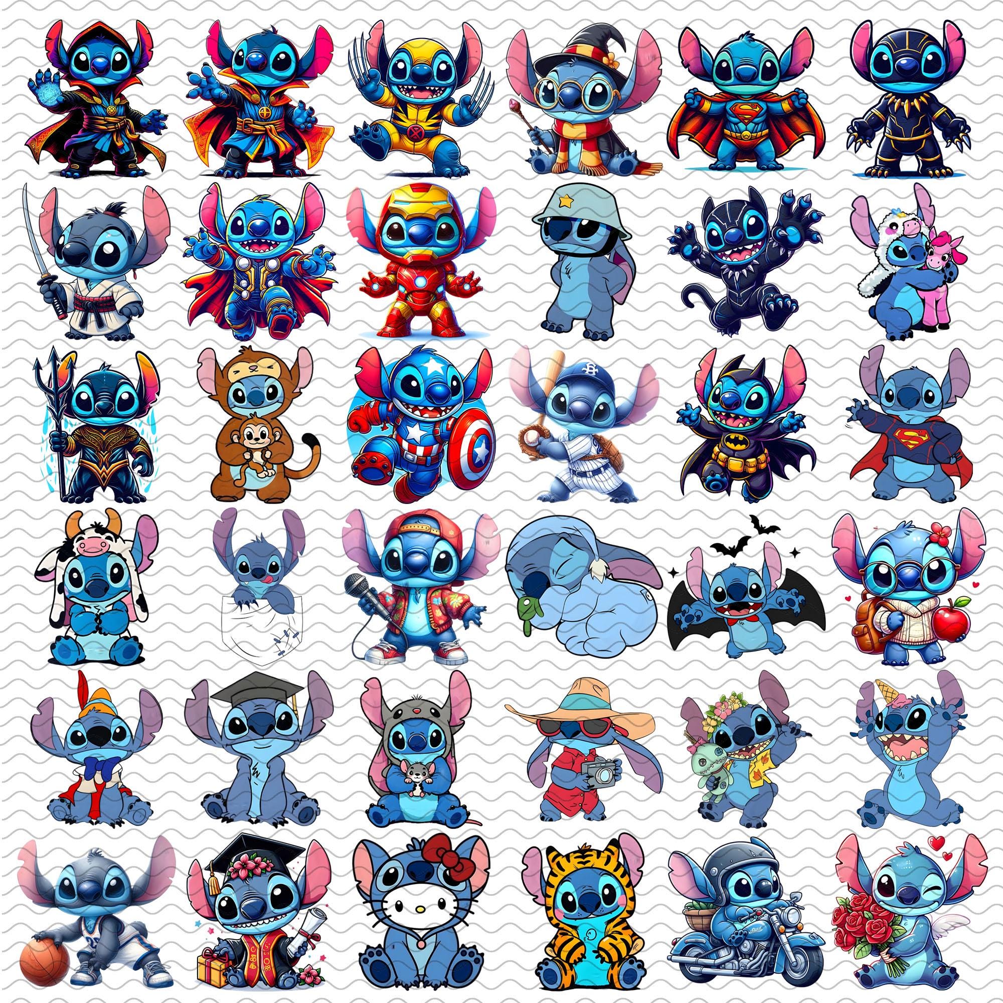 Cute Stitch Superhero Png Bundle, Super Hero Stitch PNG, High ...