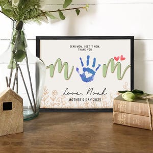 Mothers Day Handprint Sign, Personalised Mom Gift, Handprint Sign, DIY ...