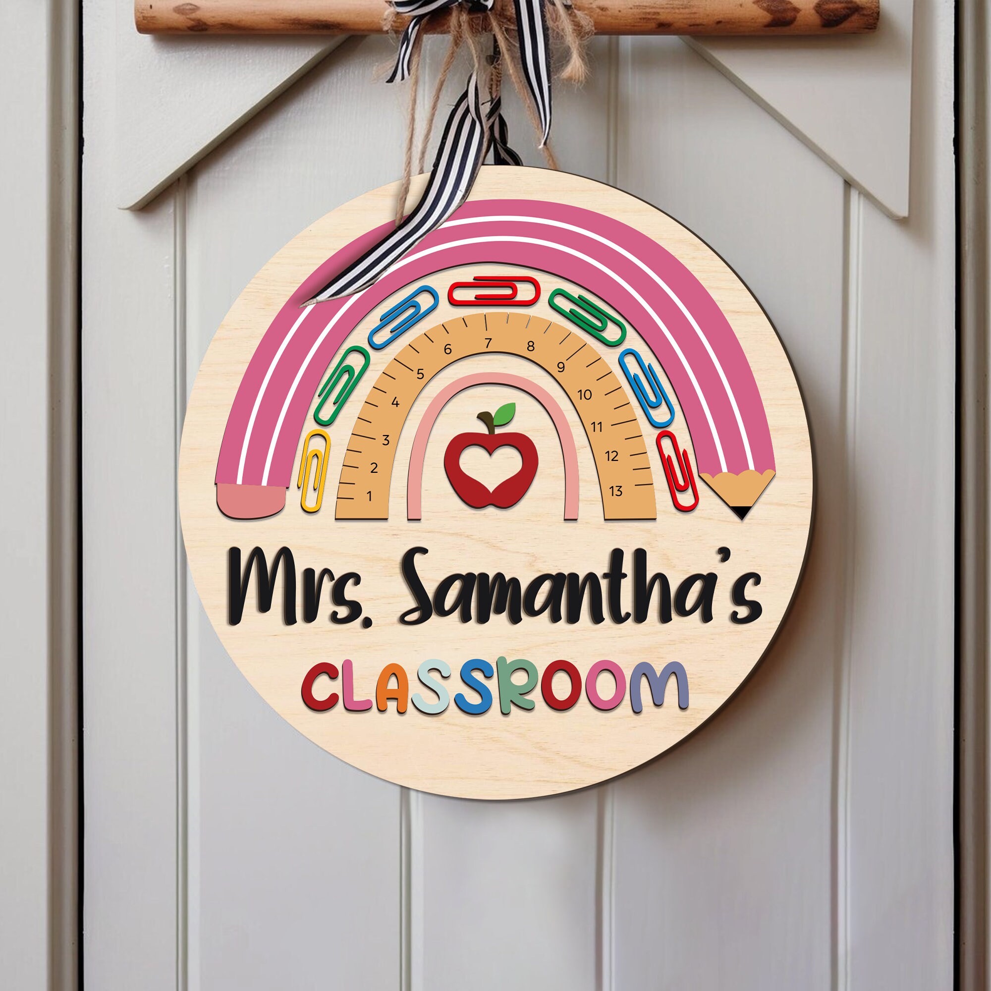 Personalized 3D Teacher Door Hanger, Teacher Appreciation Gifts, Custom ...