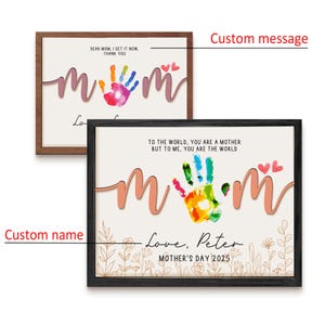 Mothers Day Handprint Sign, Personalised Mom Gift, Handprint Sign, DIY ...