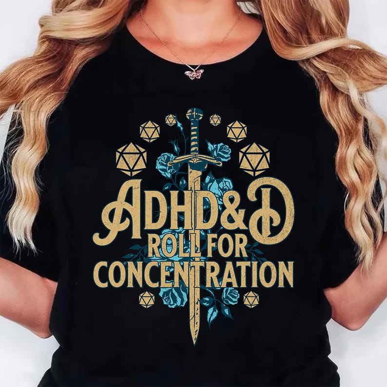 ADHD&D Roll for Concentration Png Bundle, Funny D20 Dice ADHD Digital ...