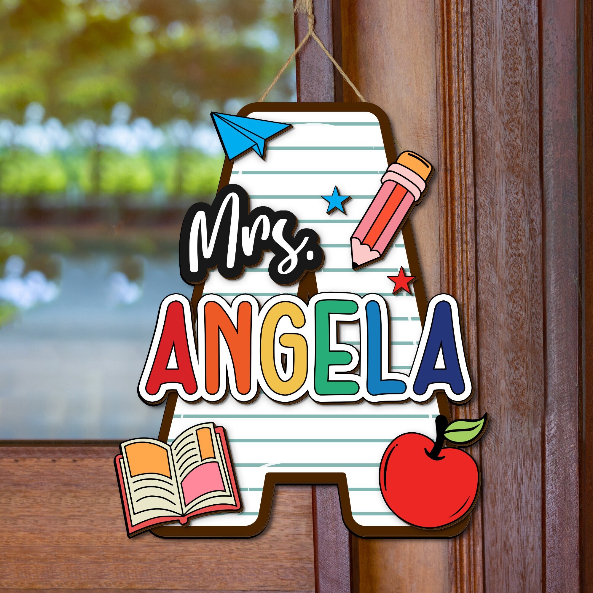 Personalized Teacher Name Sign for Classroom, Teacher Name Sign With ...