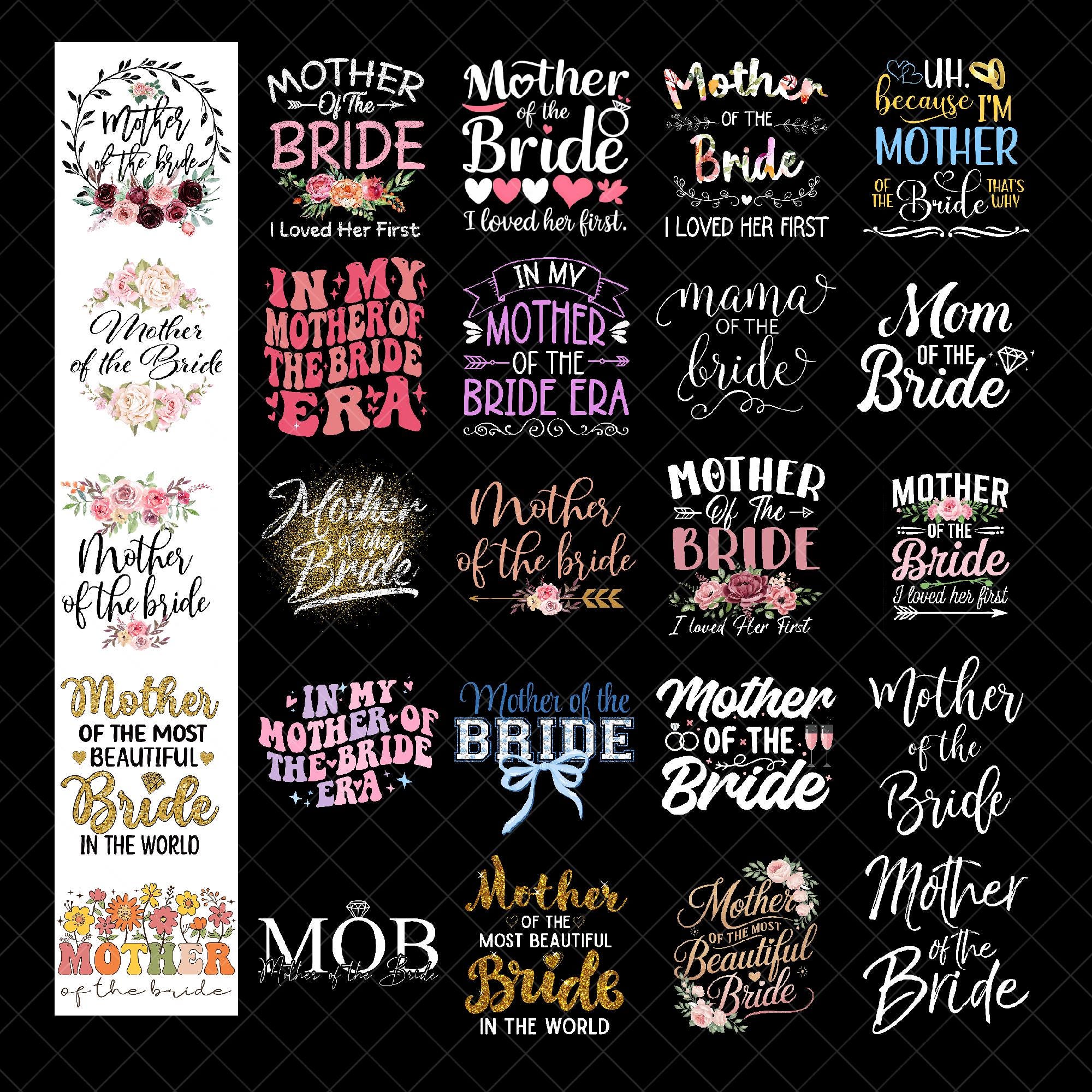 Mother of the Bride PNG Bundle, Wedding Party Png, Bridal Shower ...