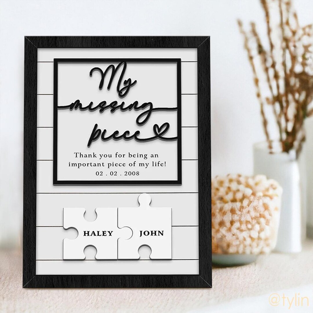 My Missing Piece Custom Love Sign, Significant Other Gift, Anniversary ...