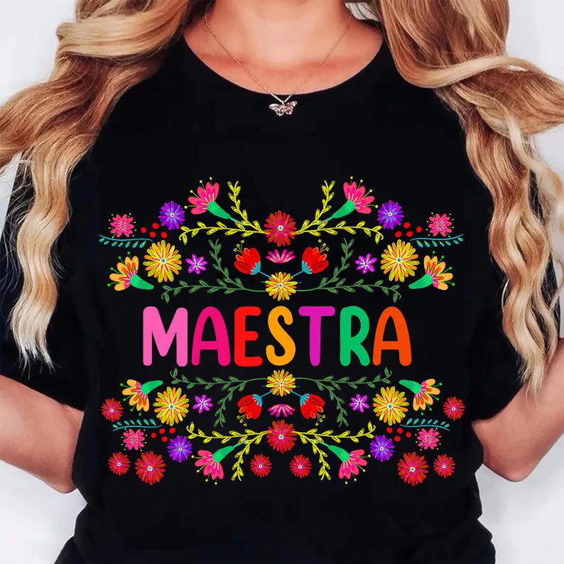 Retro Maestra Bundle Png, Spanish Teacher Bundle, Bright Doodle Teacher ...