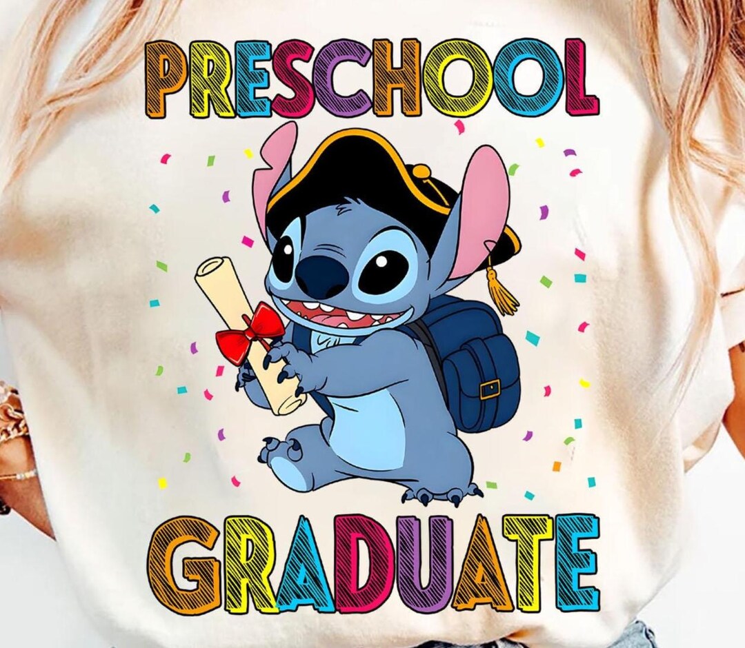 Cute Stitch Preschool Graduate PNG, Kindergarten Graduation Sublimation ...