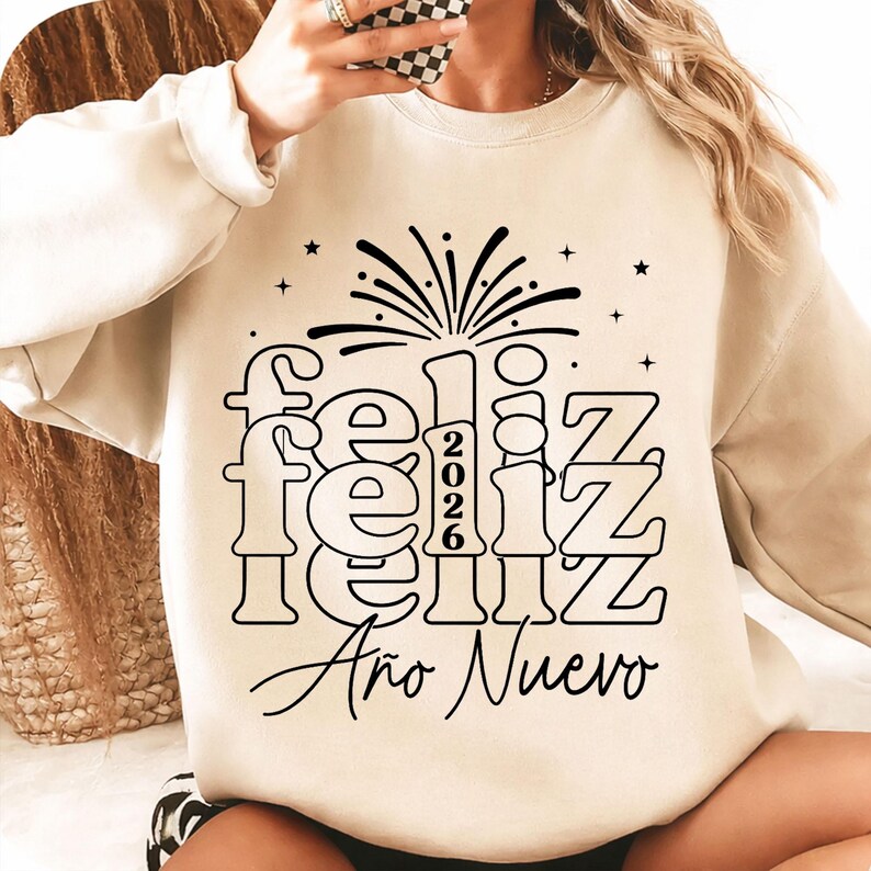 Feliz Año Nuevo 2026 SVG Bundle, Happy New Year Spanish SVG, New Year ...