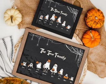 Halloween Family Sign, Personalized Halloween Sign, Ghost Family ...