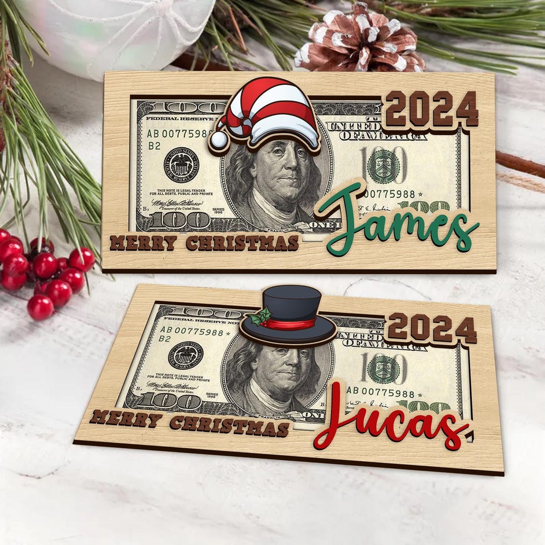 Personalized Santa Money Cards, Christmas Money Holders, Christmas ...