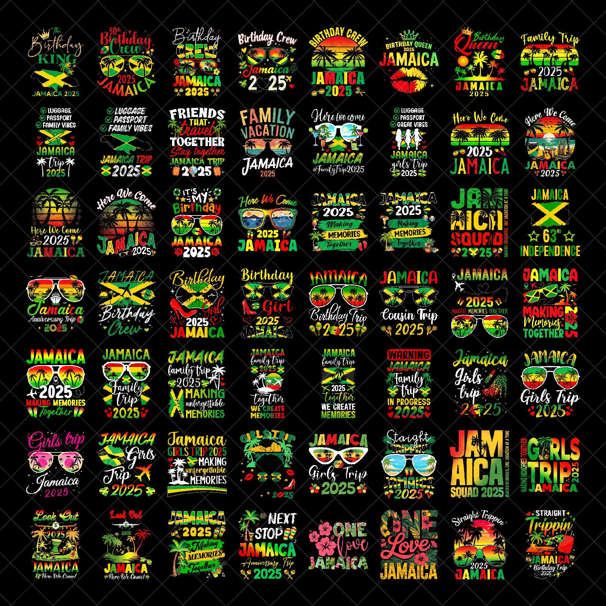 60+ Designs Jamaica 2025 Bundle Png, Island Vibes Sublimation, Vacation ...
