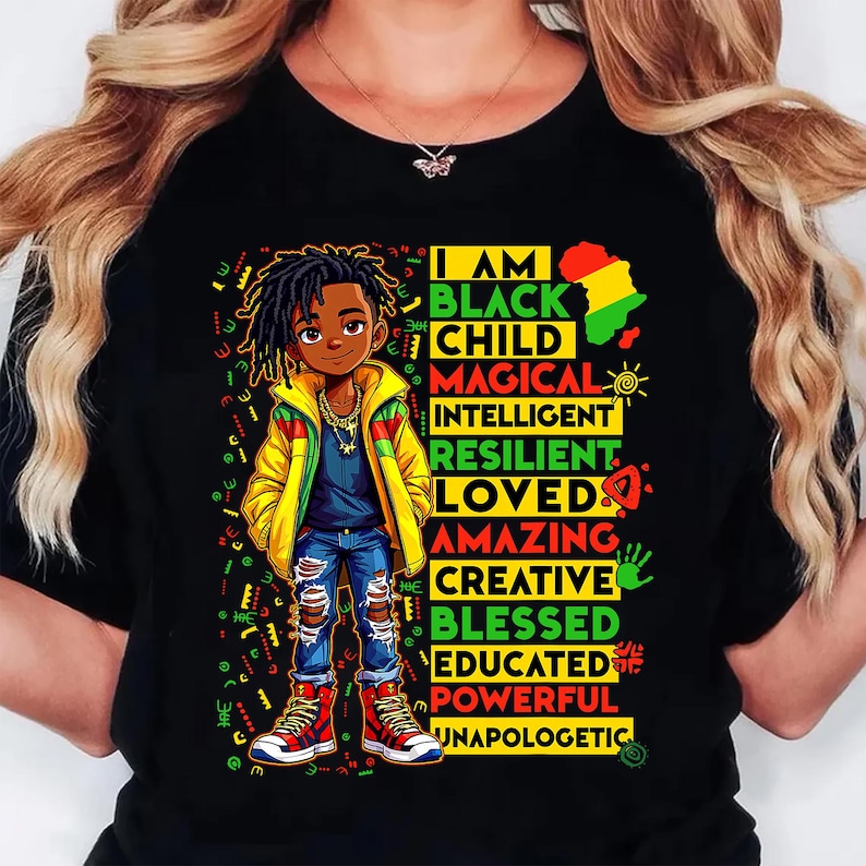 I Am Black History PNG Bundle, Black Child Magic Afro Kids Clipart ...