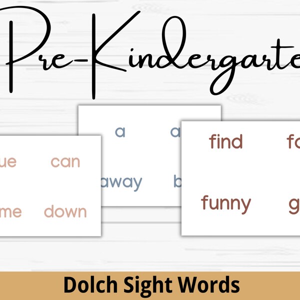 Dolch Sight Words - Etsy