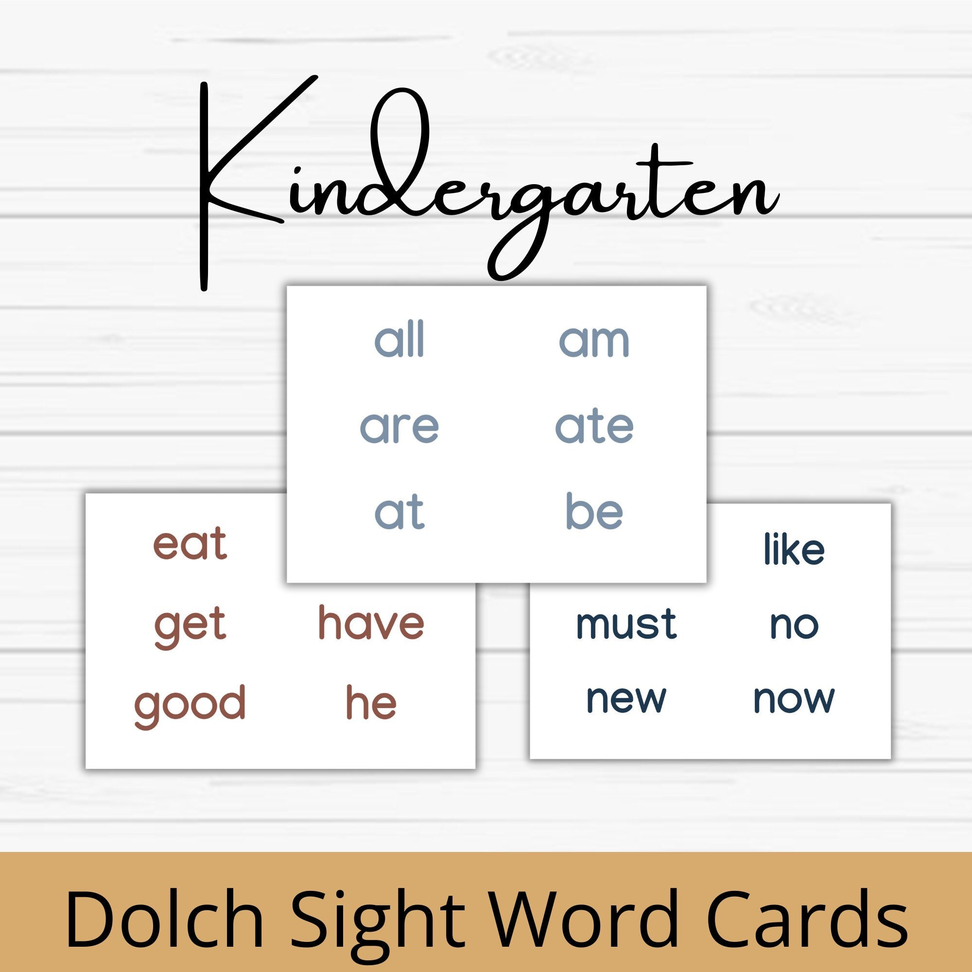 Kindergarten Sight Word Flashcards Kindergarten Dolch Sight - Etsy