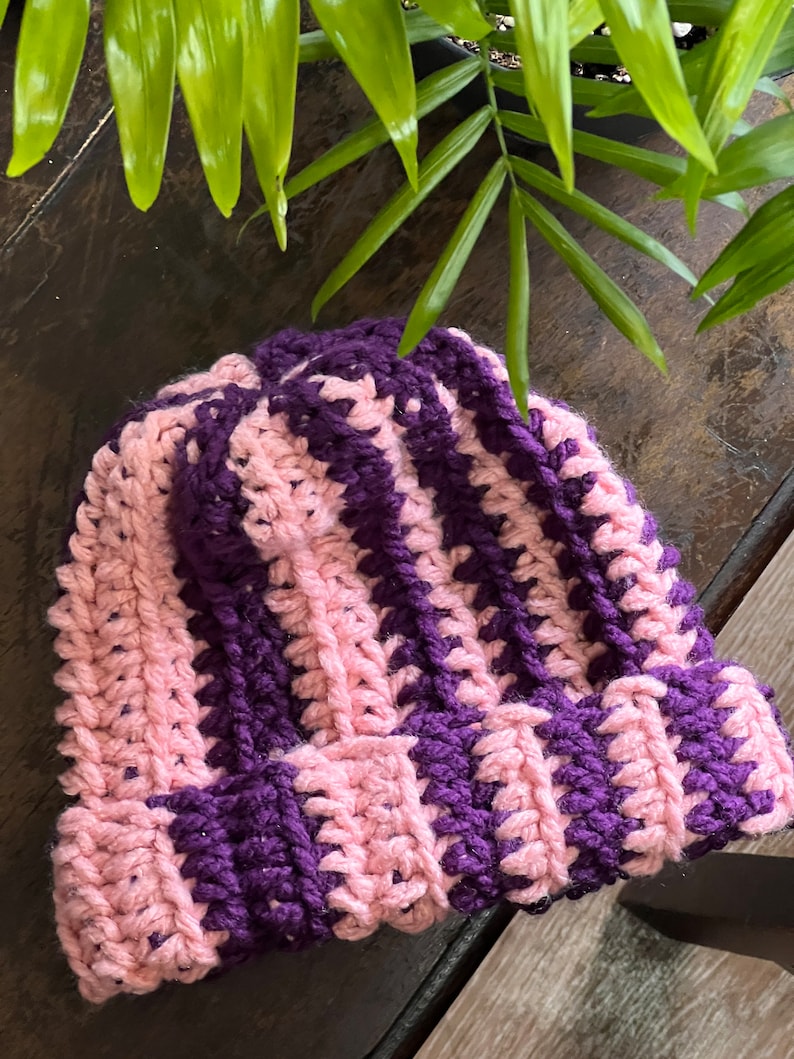 Handmade Crochet Scrap Yarn Surprise Beanie - Etsy