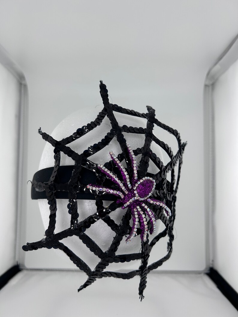 Halloween Fascinator With Spider Web and Spider - Etsy