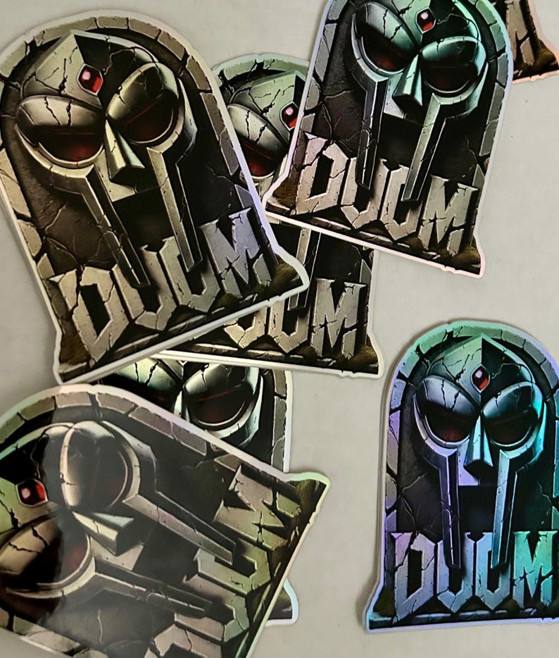 MF DOOM Tombstone Sticker | Iconic Mask Design | 3”x3.5” - Etsy