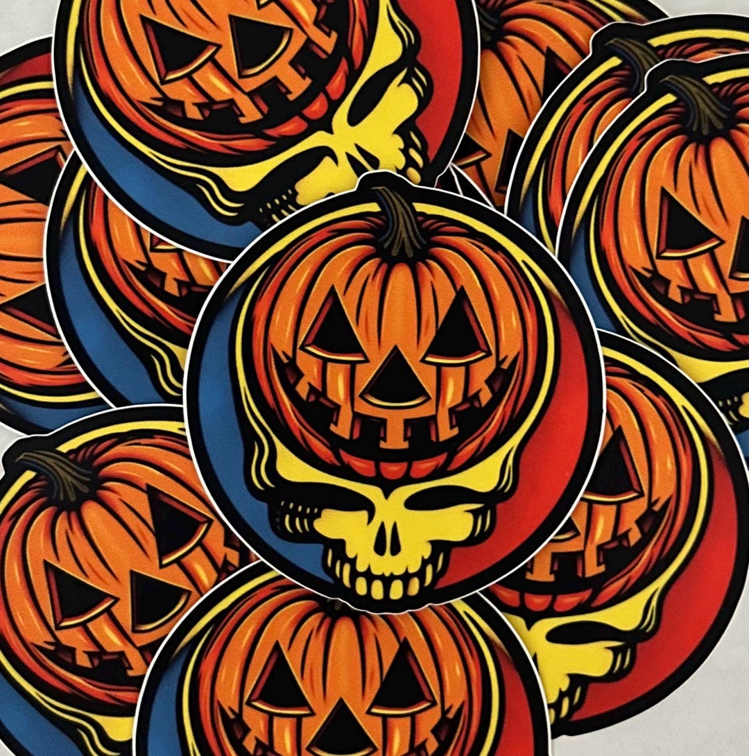 Grateful Dead Pumpkin Skull Sticker | Halloween Edition | 3”x3” - Etsy