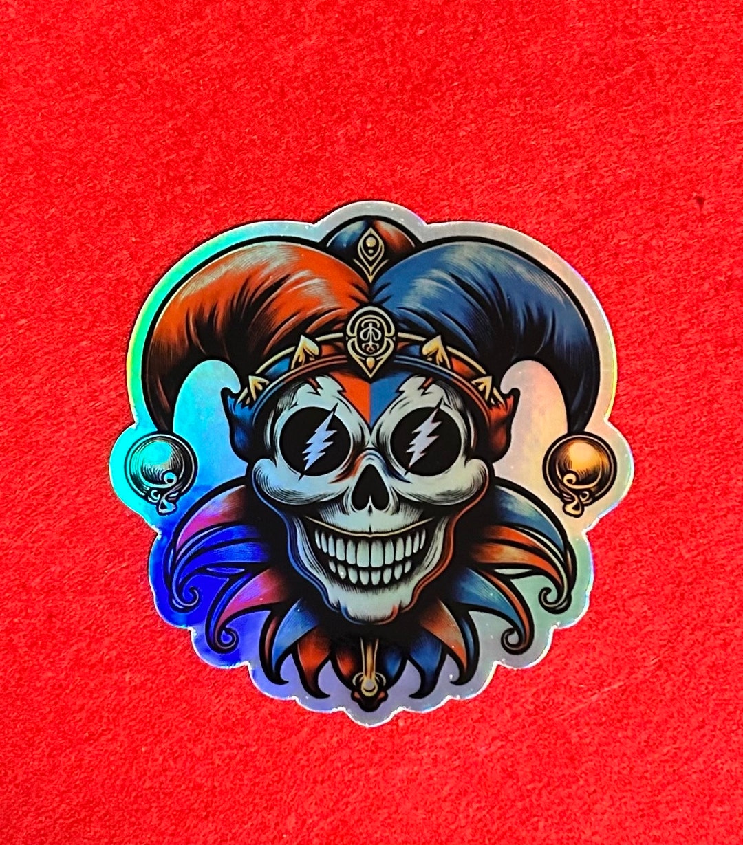 Jester Stealie Skull 3.5” in Holo / Merry Prankster / Grateful Dead and ...
