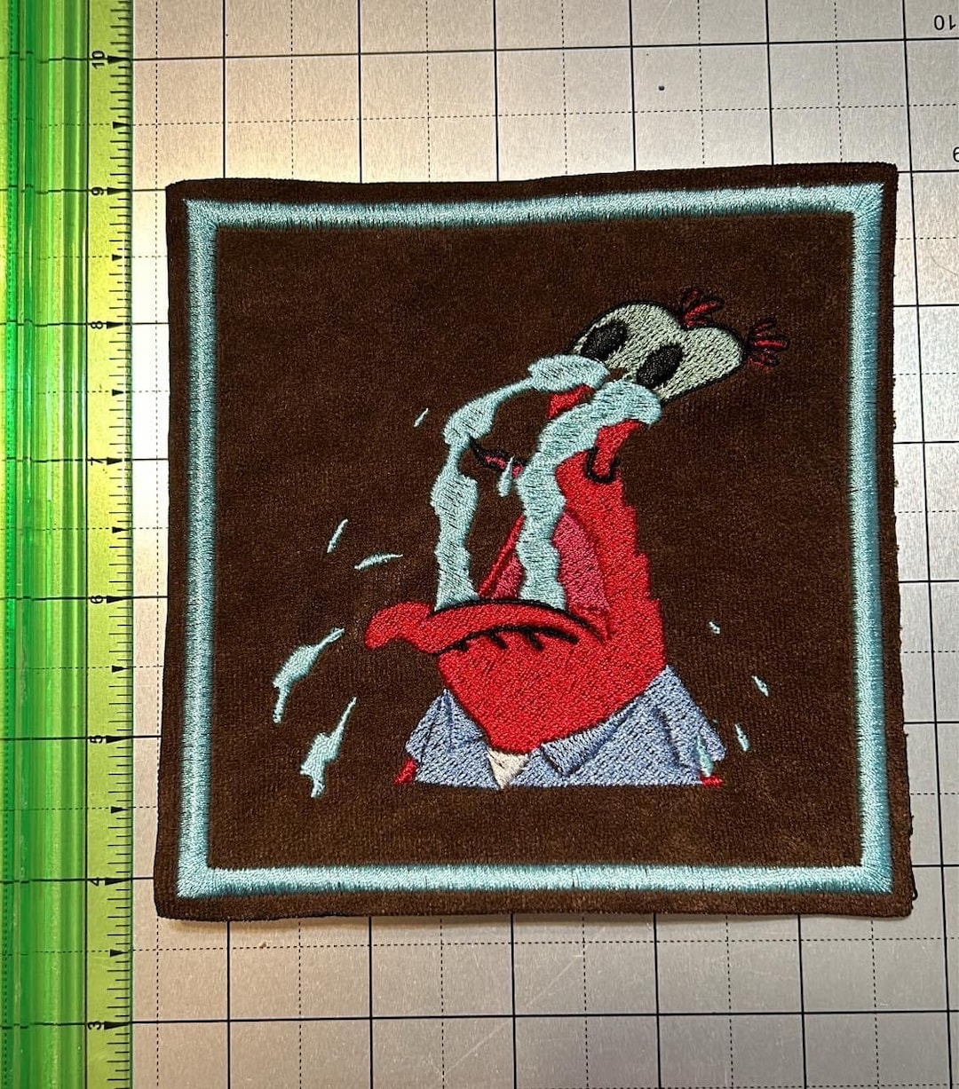 Sad Mr Krabs Embroidered Patch Cartoon Sew on Sponge Bob - Etsy