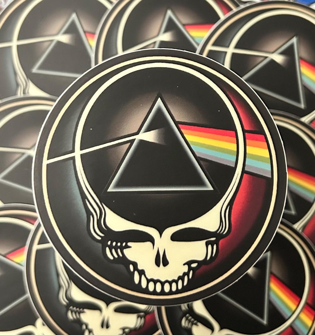 Pink Floyd Stealie Sticker: Dark Side of the Moon Prism, 3" Glossy ...