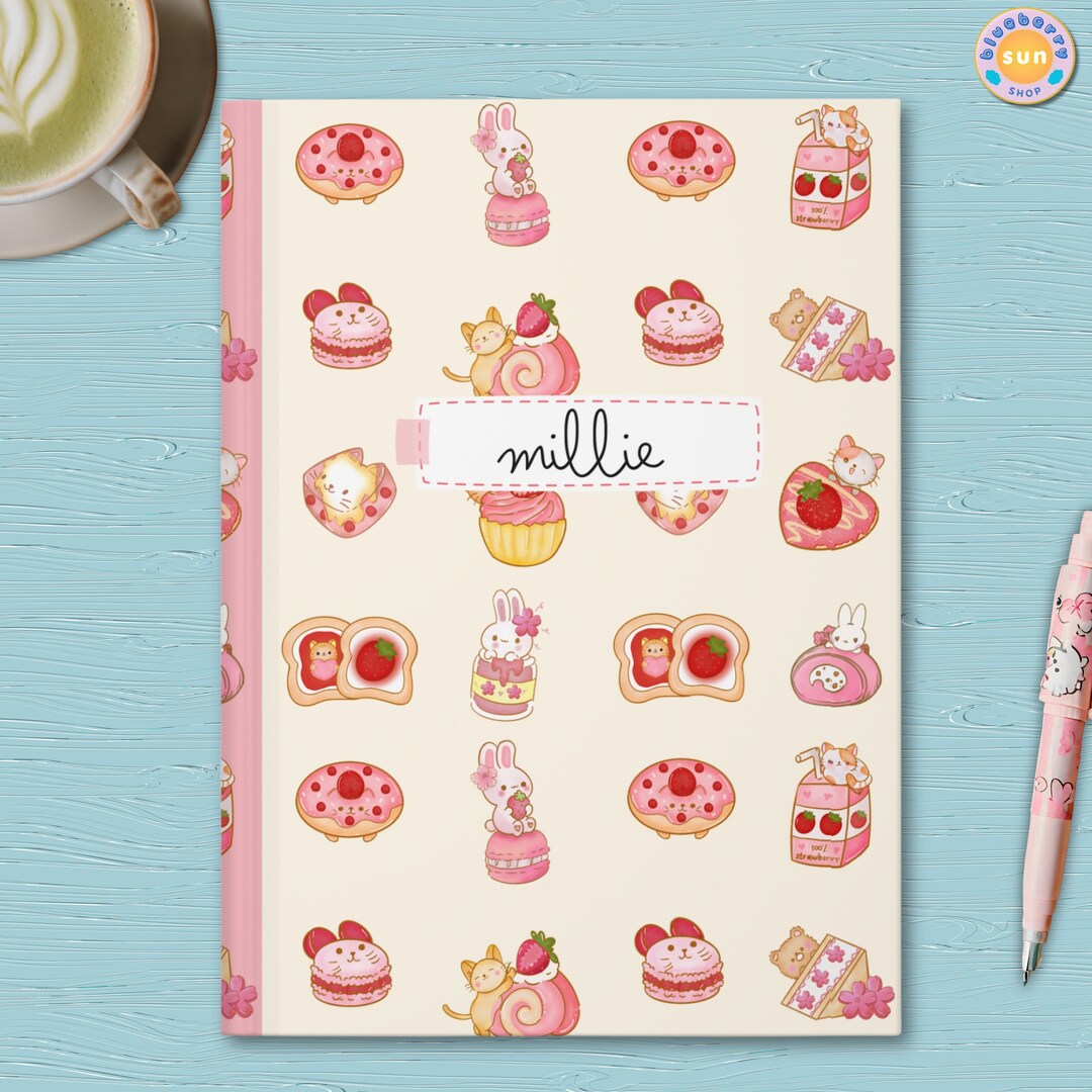 Cute Notebook Custom Kawaii Journal Pink Notebook Kawaii Blue Journal ...
