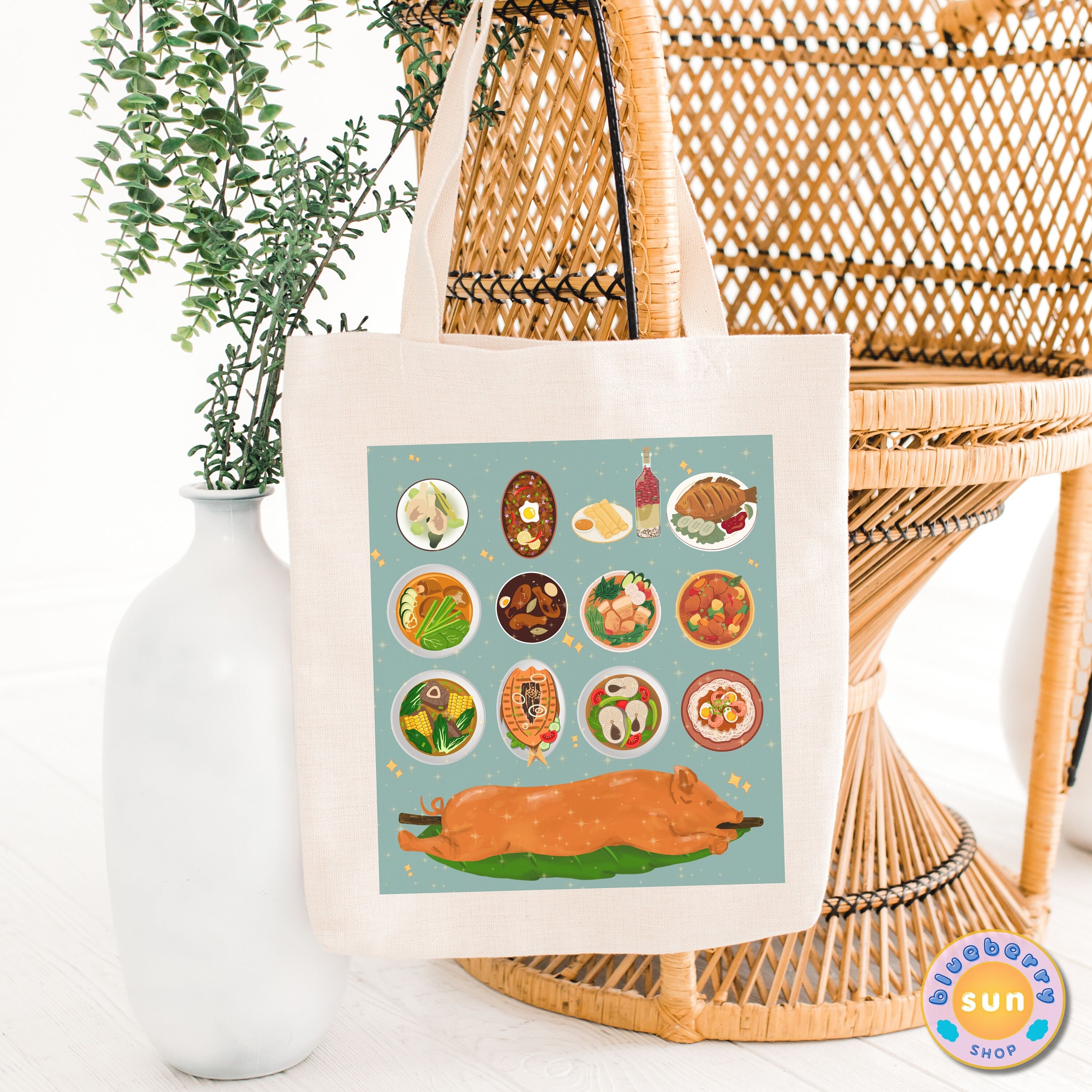 Filipino Food Tote Bag Filipino Food Art Philippines Foodie - Etsy
