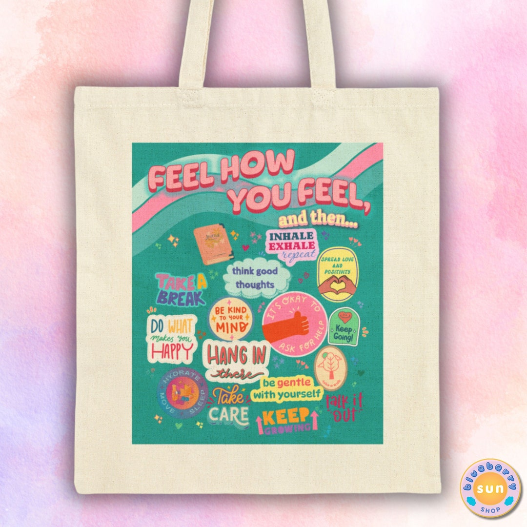 Feelings Tote Bag Mental Health Matters Tote Bag Positive Message Gift ...