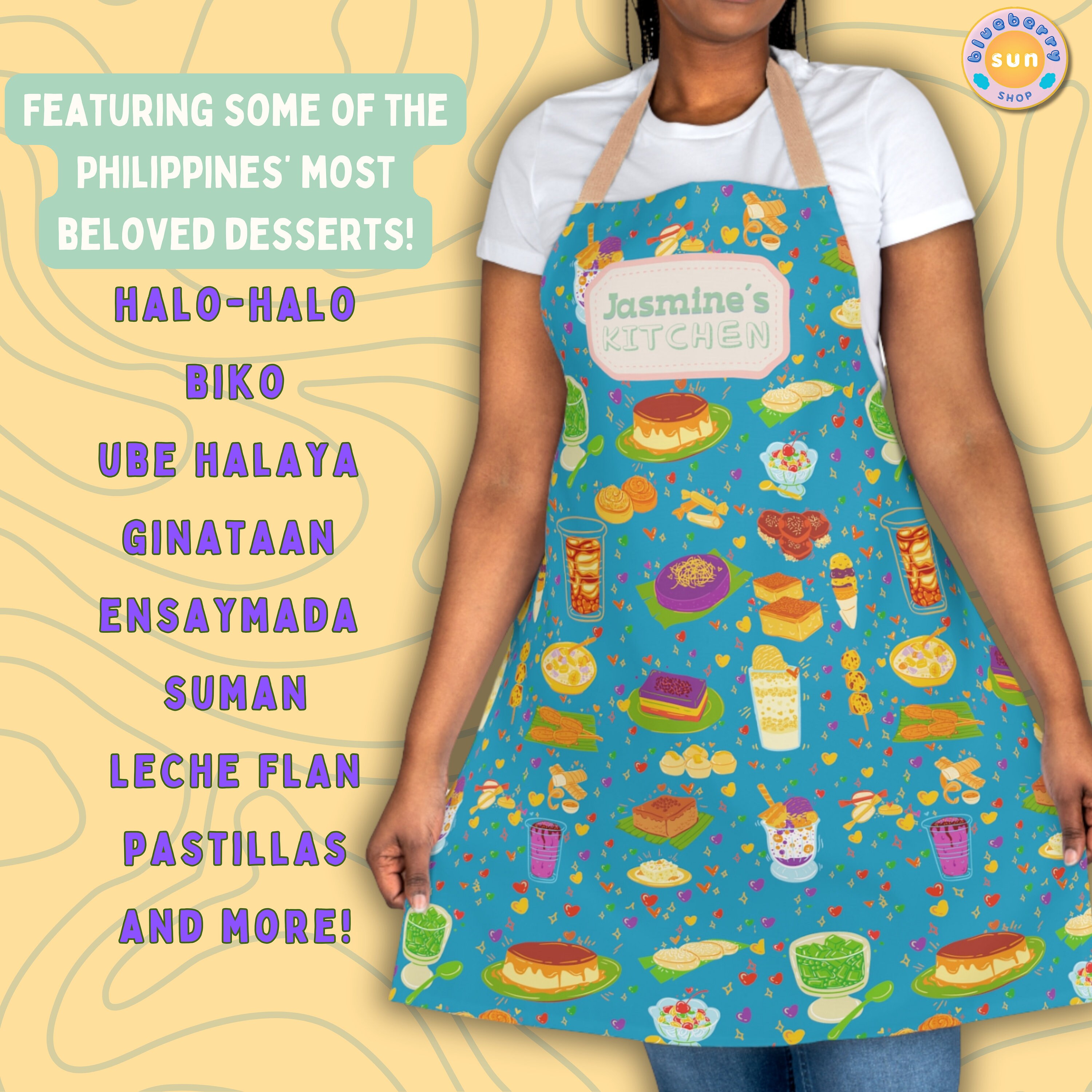 Filipino Desserts Apron Personalized Canvas Apron Customizable ...