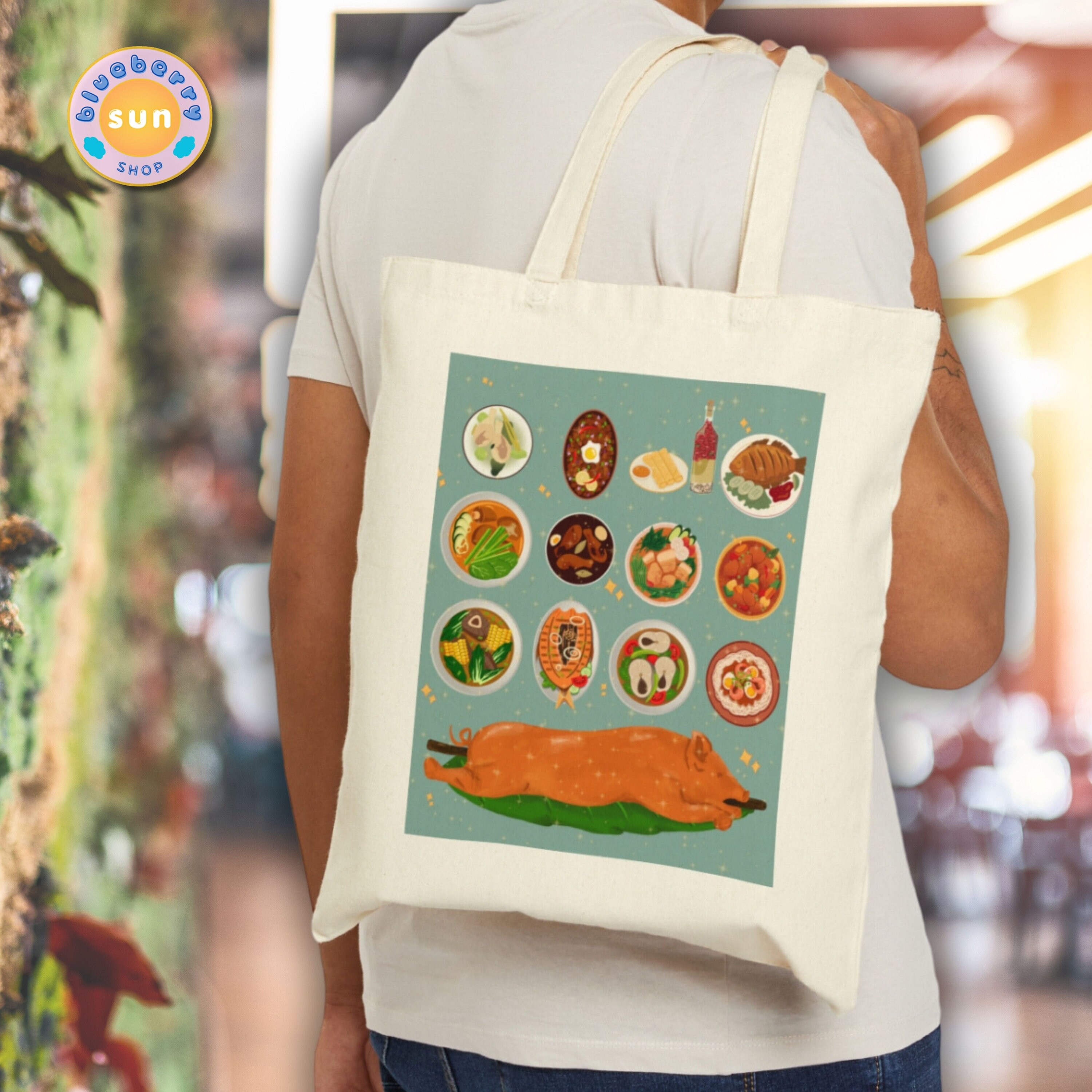 Filipino Food Tote Bag Filipino Food Art Philippines Foodie - Etsy
