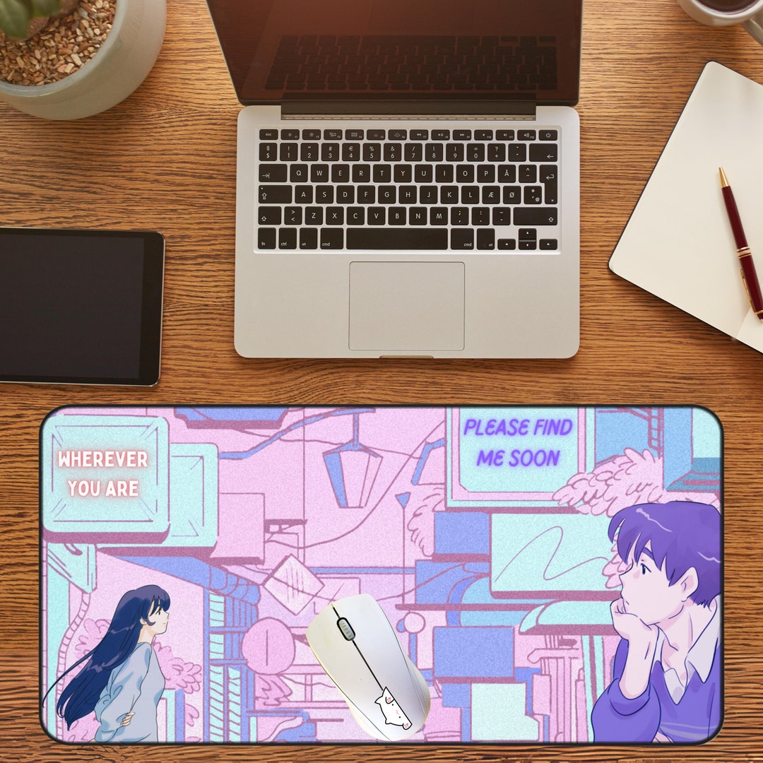 Anime Desk Mat Dreamy Anime Style Lofi Desk Pad Aesthetic Japanese Desk ...