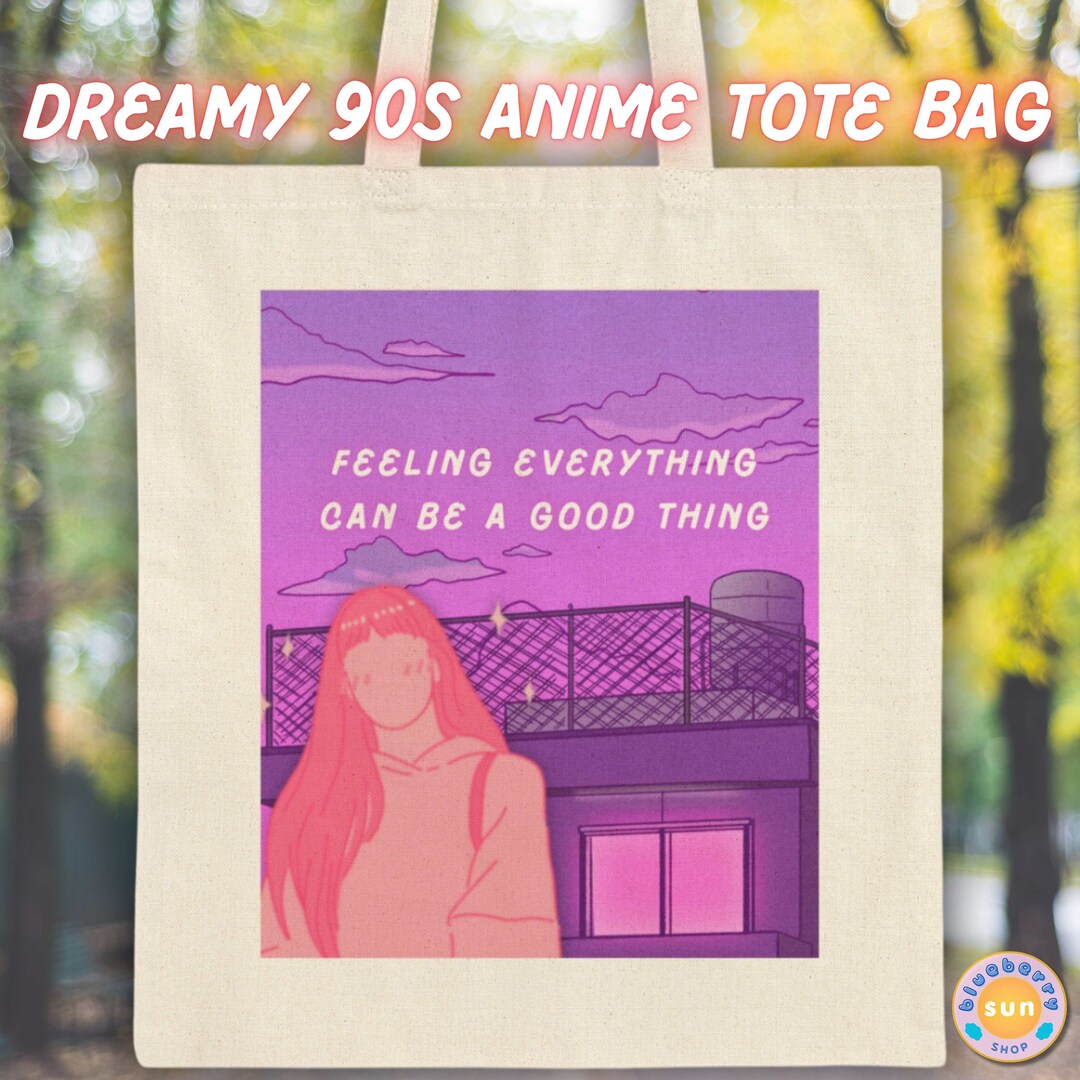 Anime Tote Bag Positive Message Empathy Aesthetic Tote Bag Growth ...