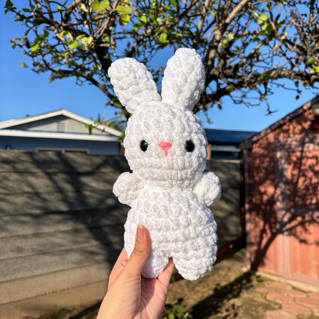 Crochet White Bunny Plushie - Etsy